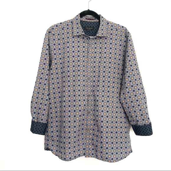 Ted Baker London | Shirts | Ted Baker London Blue Medallion Print ...